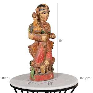 Vintage Indian Musical Woman Statue, Indian Crafted Sculpture, Wooden ...