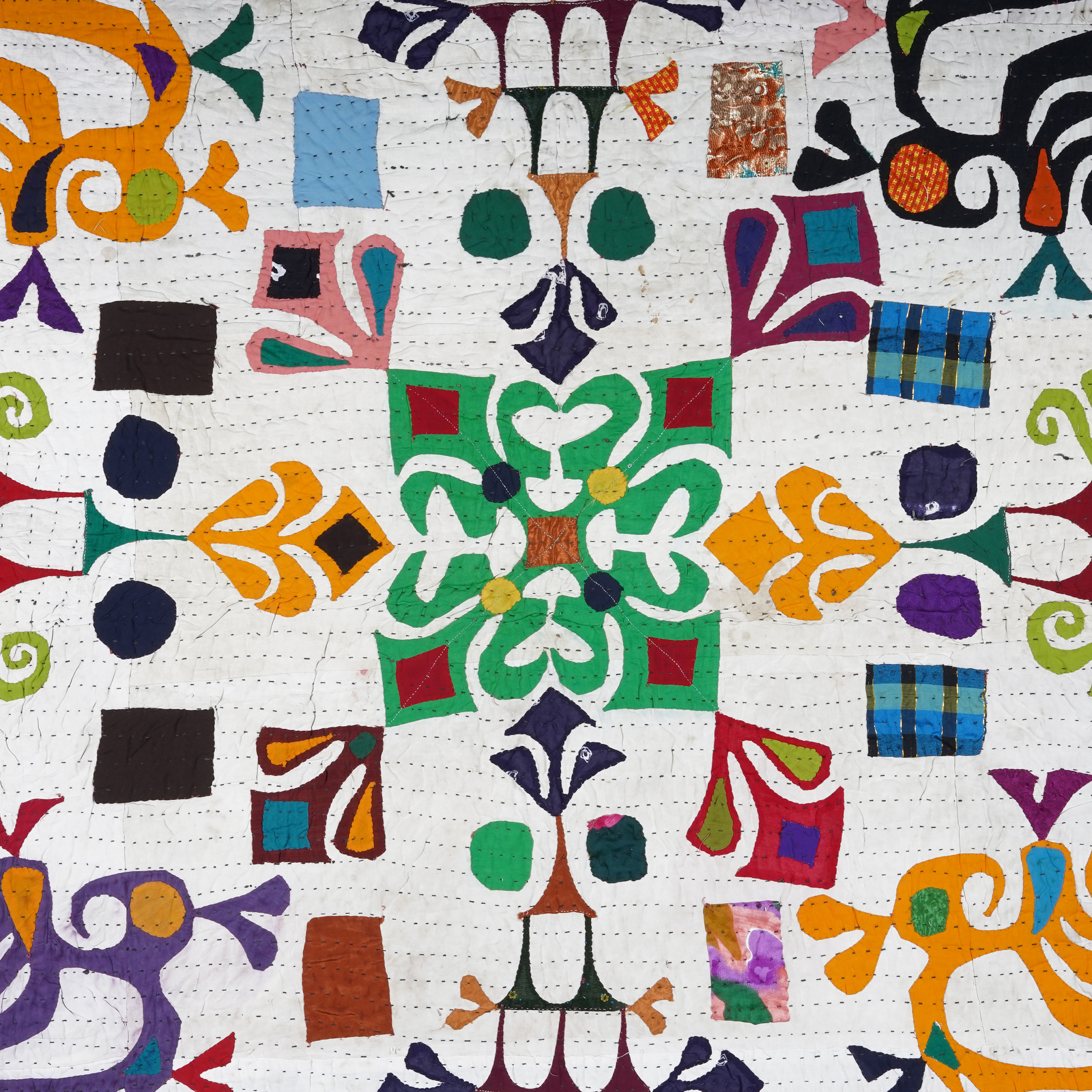 Vintage Floral Motifs African Wall Hanging, Wall Applique Tapestry ...