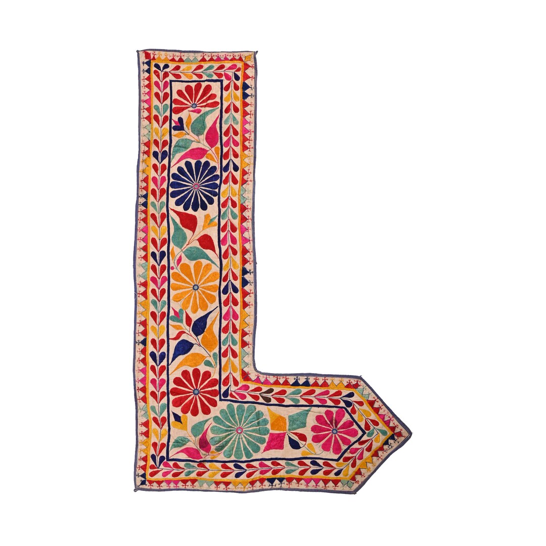 Wall Hangings Indian Toran Vintage Flower Design Cotton Textile, Hand ...