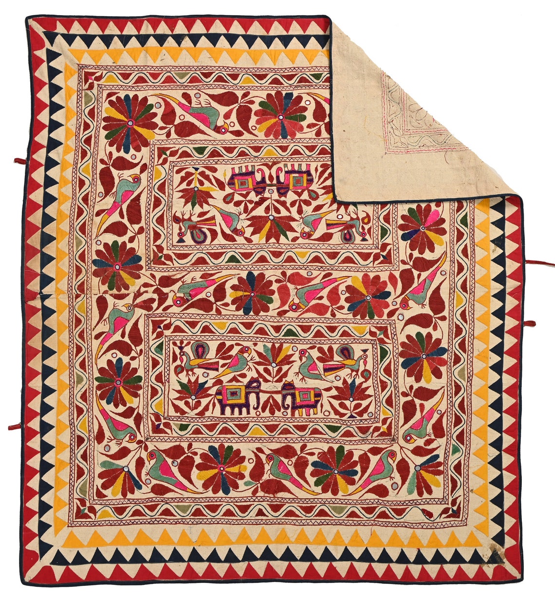 Antique Indian Gujarati Textile Handmade Boho Banjara - Etsy