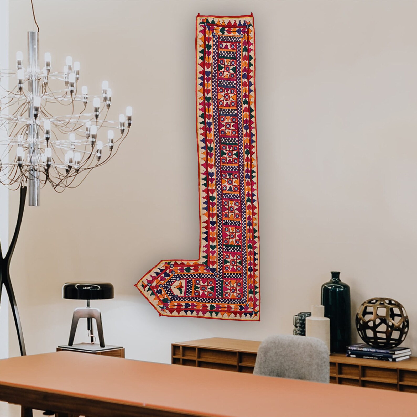 Vintage Toran, 2x5 Ft Bandanwar, Door Hanging, Antique Hand Embroidered ...