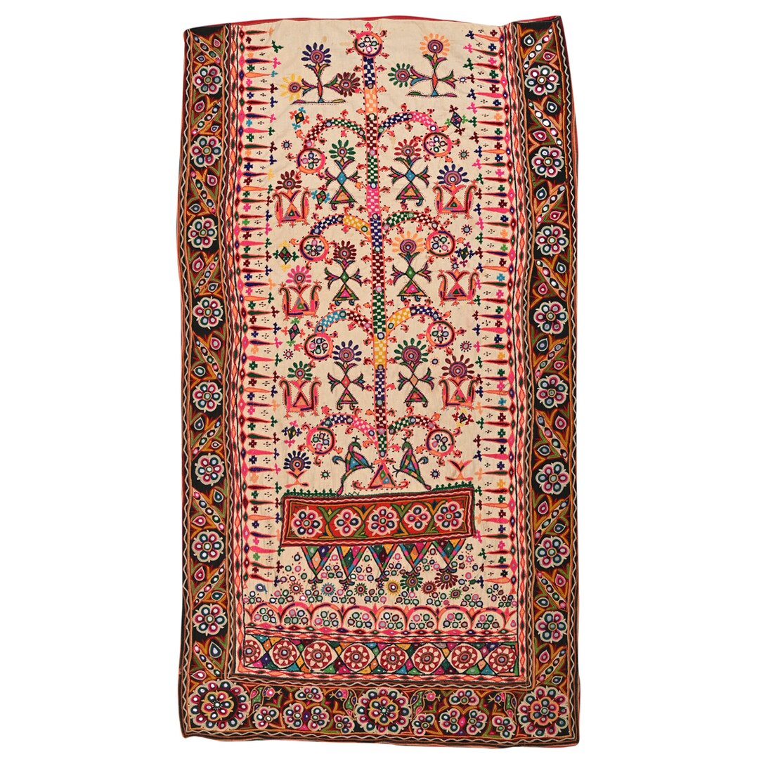 Wall Hanging Antique Indian Gujarati Handmade Textile Wall Hanging ...