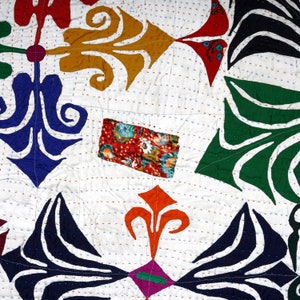 Wall Hanging Gujarati Vintage Textile Kutch Embroidery Indian Appliques ...
