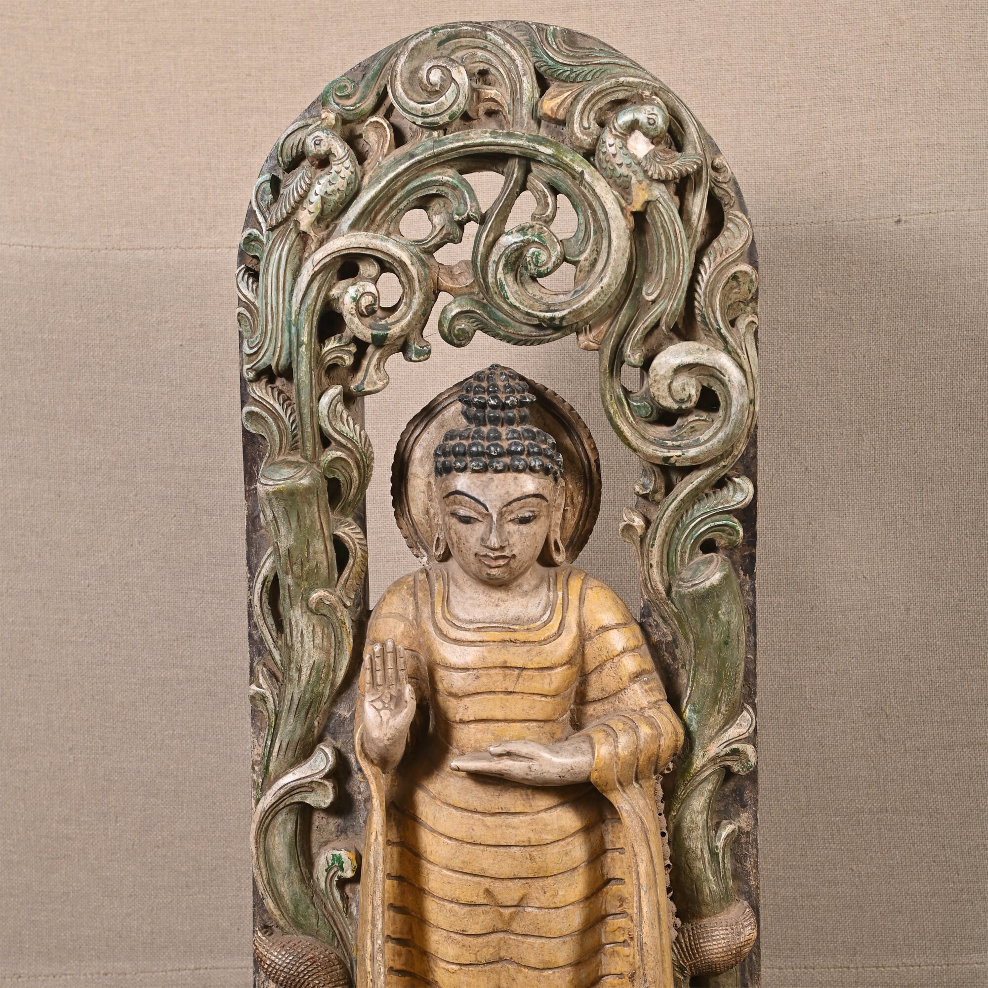 Vintage Indian Goddess Figures, Wooden Statue, Hand Painted Wood ...