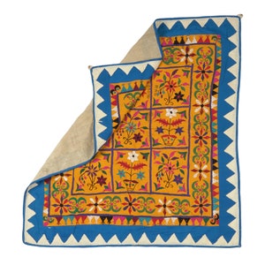 Indian Hand Embroidered Gujarati Tapestry Vintage Boho Banjara Wall ...