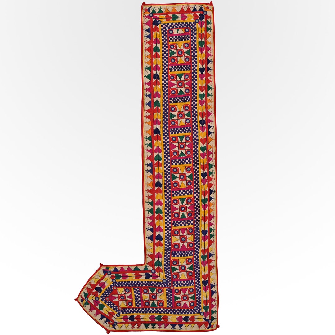 Vintage Toran, 2x5 Ft Bandanwar, Door Hanging, Antique Hand Embroidered ...