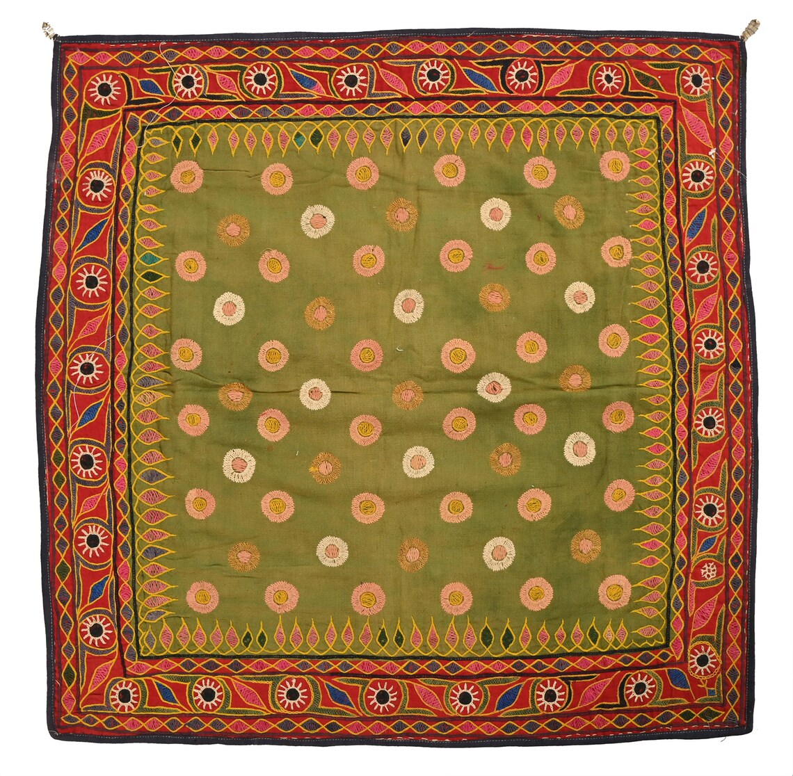 Vintage Hand Embroidered Tapestry, Indian Tribal Boho Banjara Wall ...