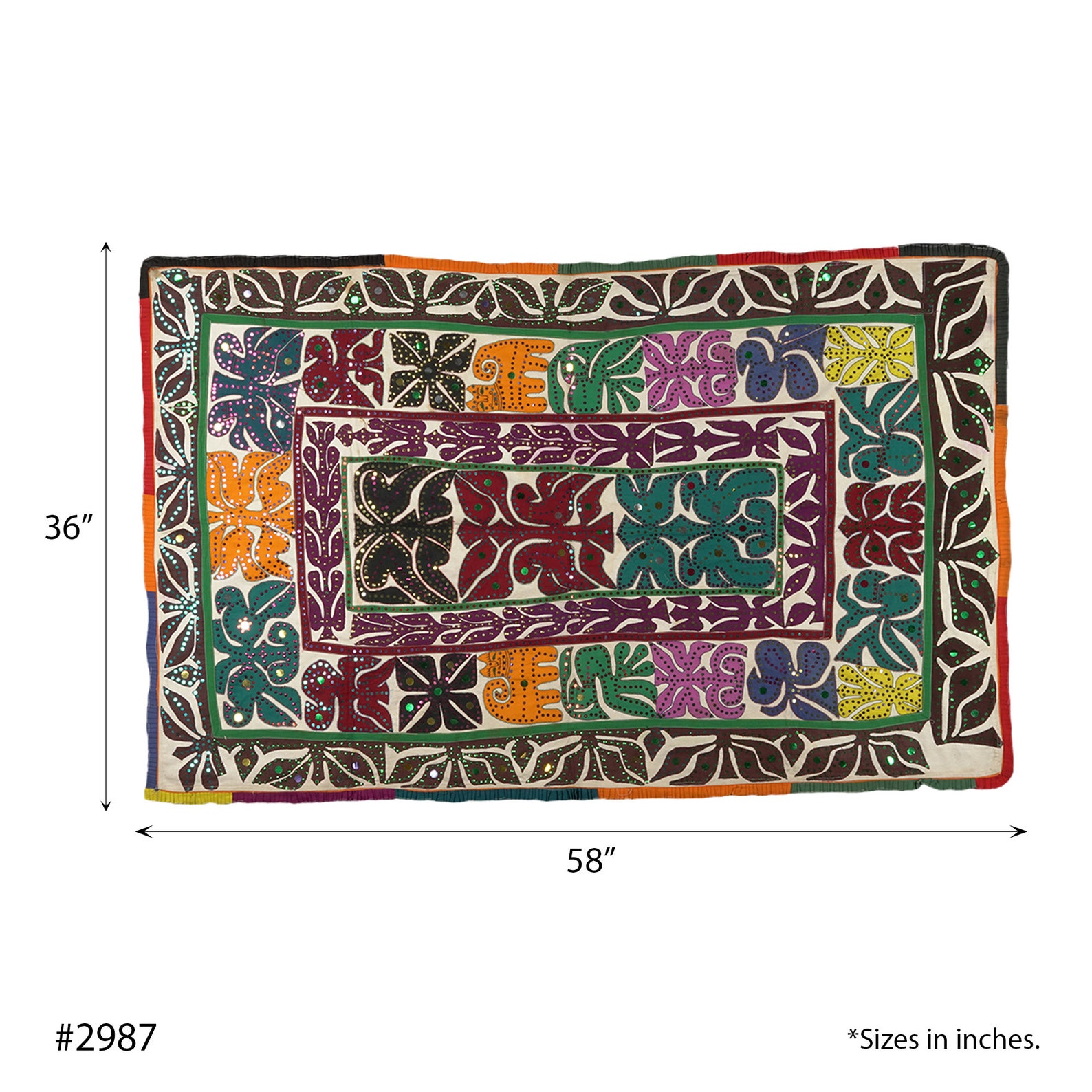 Indian Applique Hand Embroidered Wall Hanging Gujrati Textile, Home ...