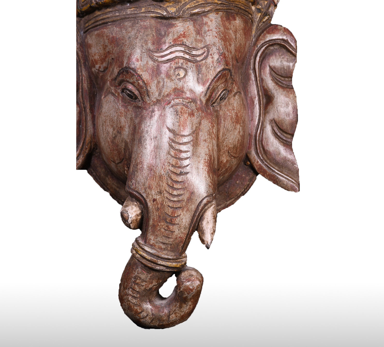 Indian mask /elephant mask wall décor hand carved / painted | Etsy