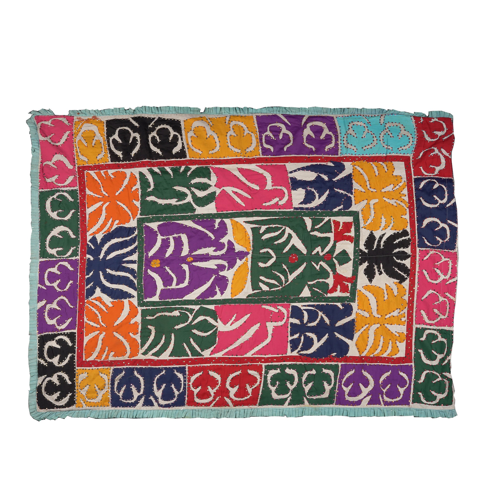 Indian Applique Hand Embroidered Wall Hanging Gujrati Textile, Home ...