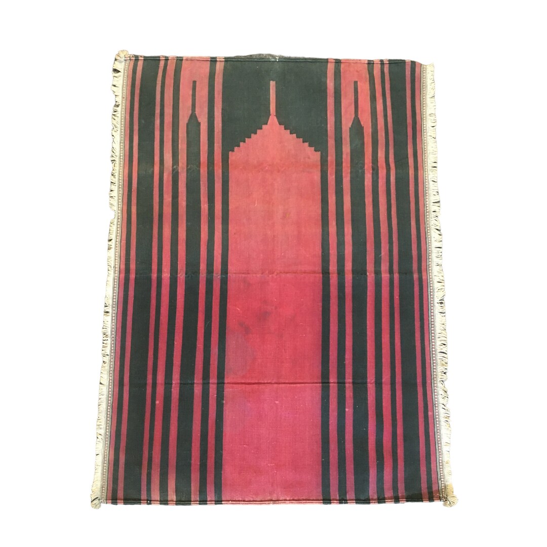 Traditional Hand Crafted Vintage Prayer Rug Hand Woven Flat Weave ...