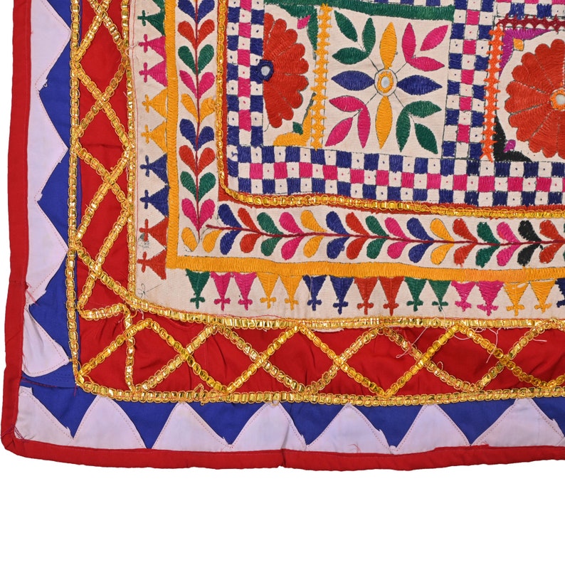 Vintage Gujarati Handmade Tapestry Textile Indian Boho Wall Hanging ...