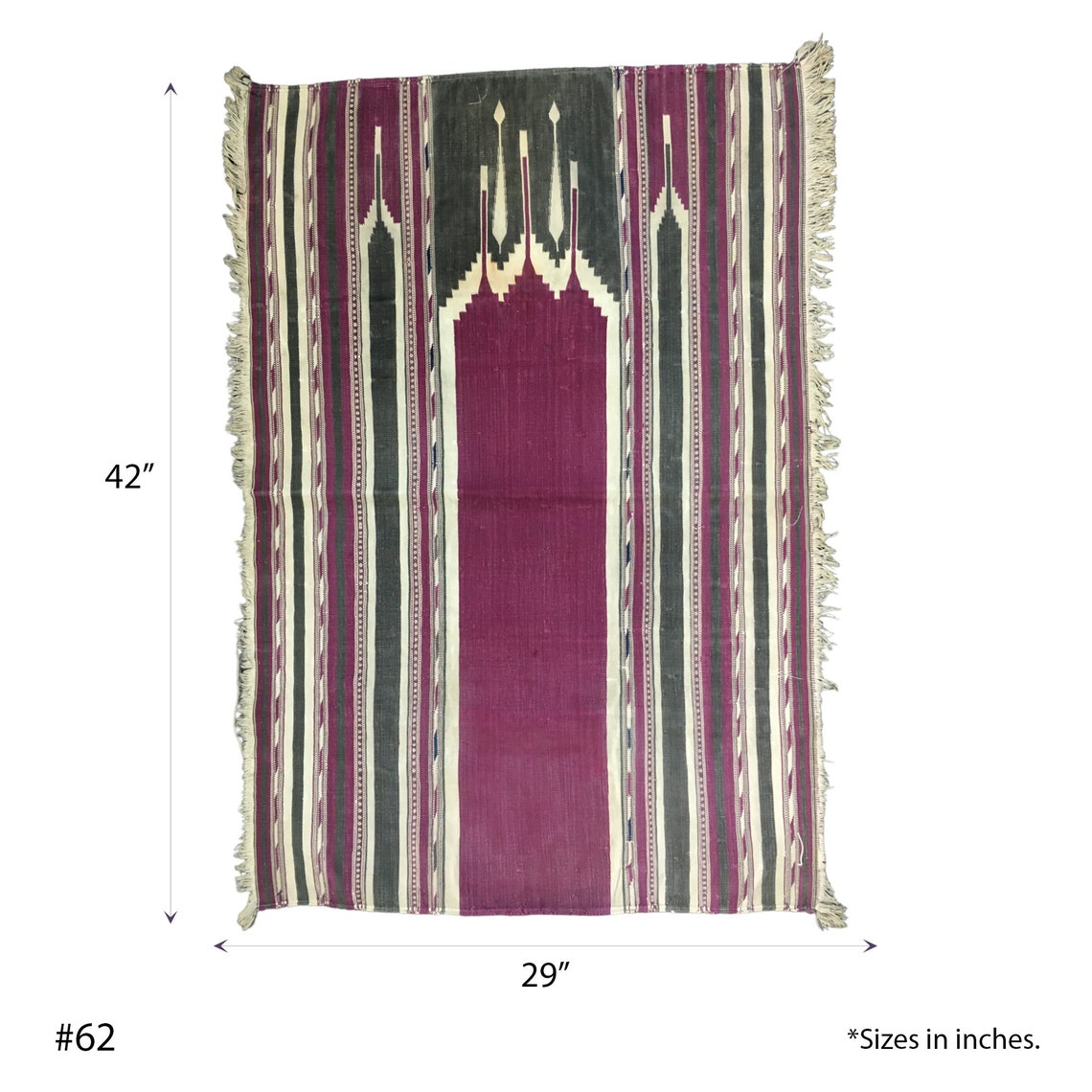 Hand Knotted Distressed Prayer Mat Hand Woven Flat Weave Vintage Carpet ...