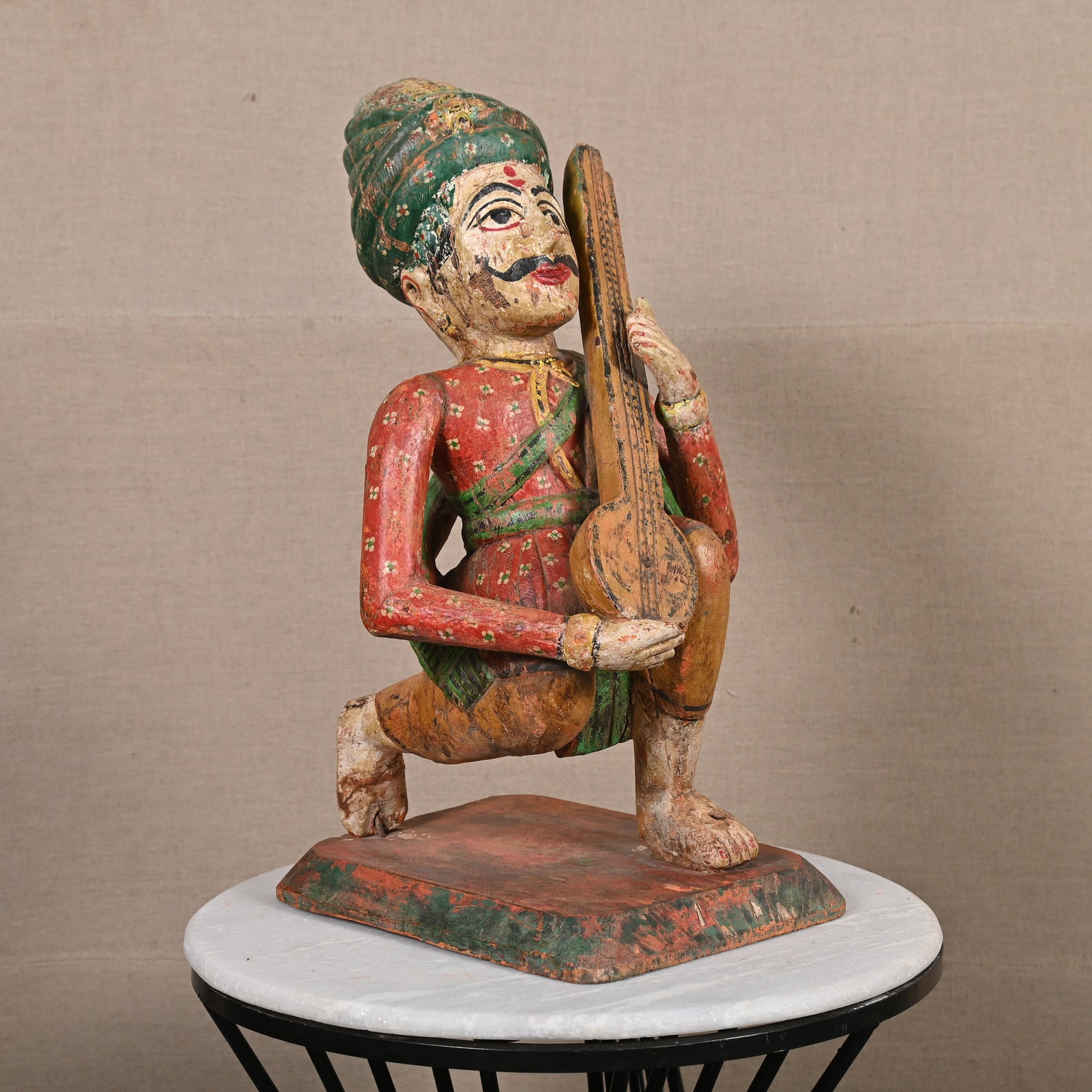Indian Wooden Statue Home Decor Gift Item Man Figurines Hand Carved ...