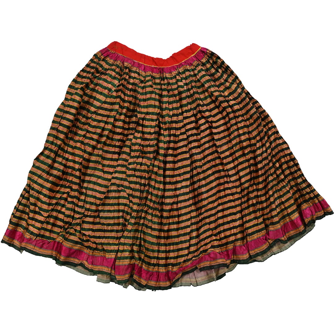 Vintage, Mashru Silk Skirt, Hand Weave Skirt, Boho, Tribal, Ghaghra ...