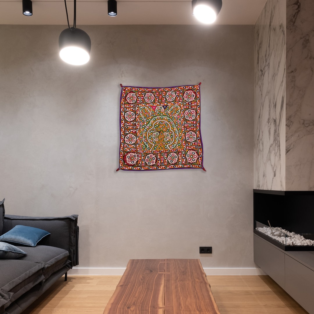 Tapestry Indian Gujarati Handmade Textile Wall Hanging Banjara Vintage ...