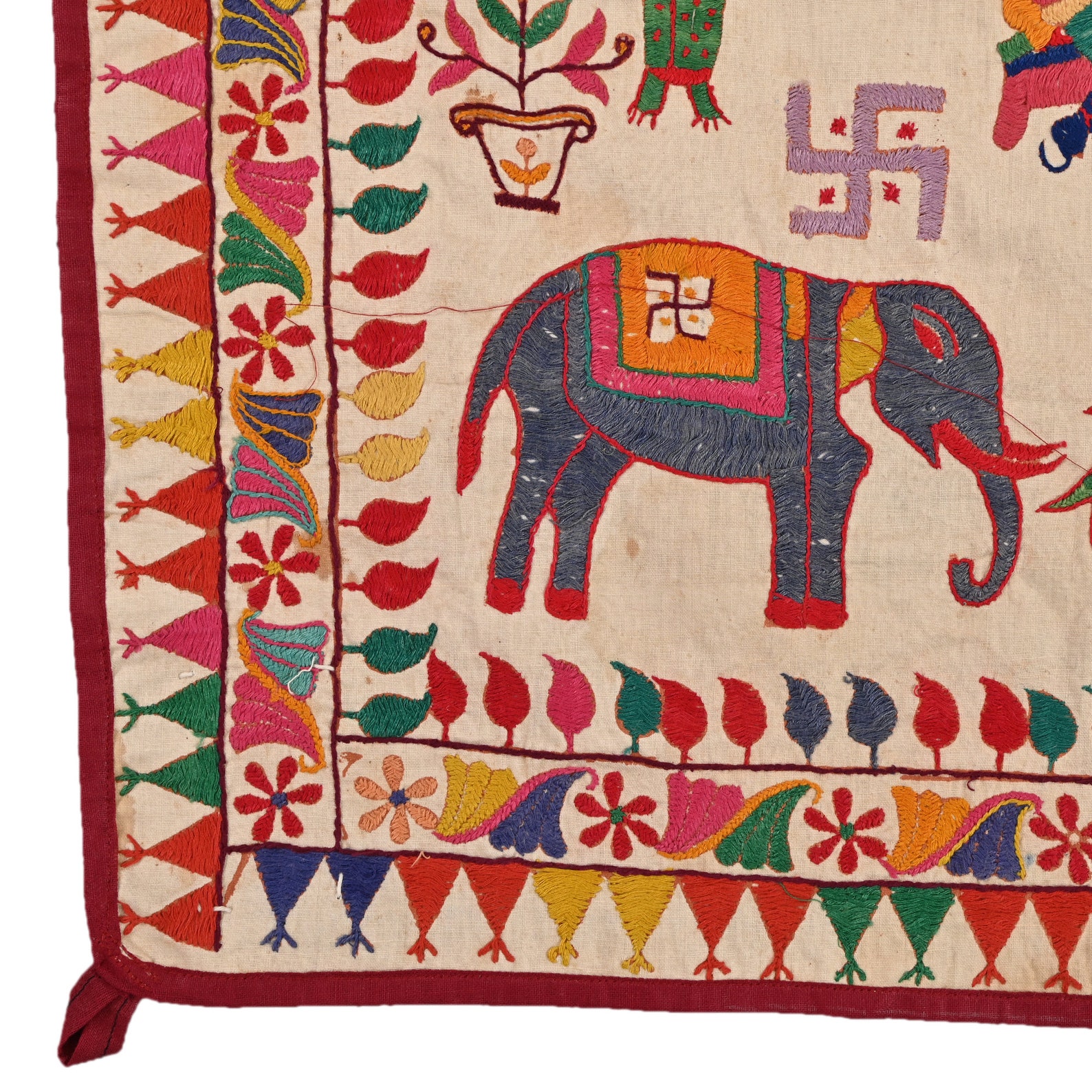 Gujarati Textile Embroidery Indian Boho Banjara Silk Handmade - Etsy