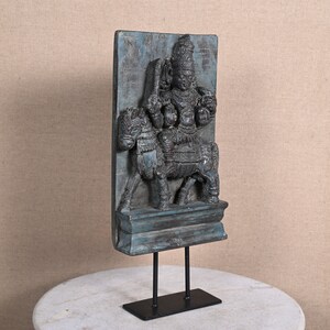 Gift Indian Goddess Wooden Statue Destressed Painted Wooden Rustic ...