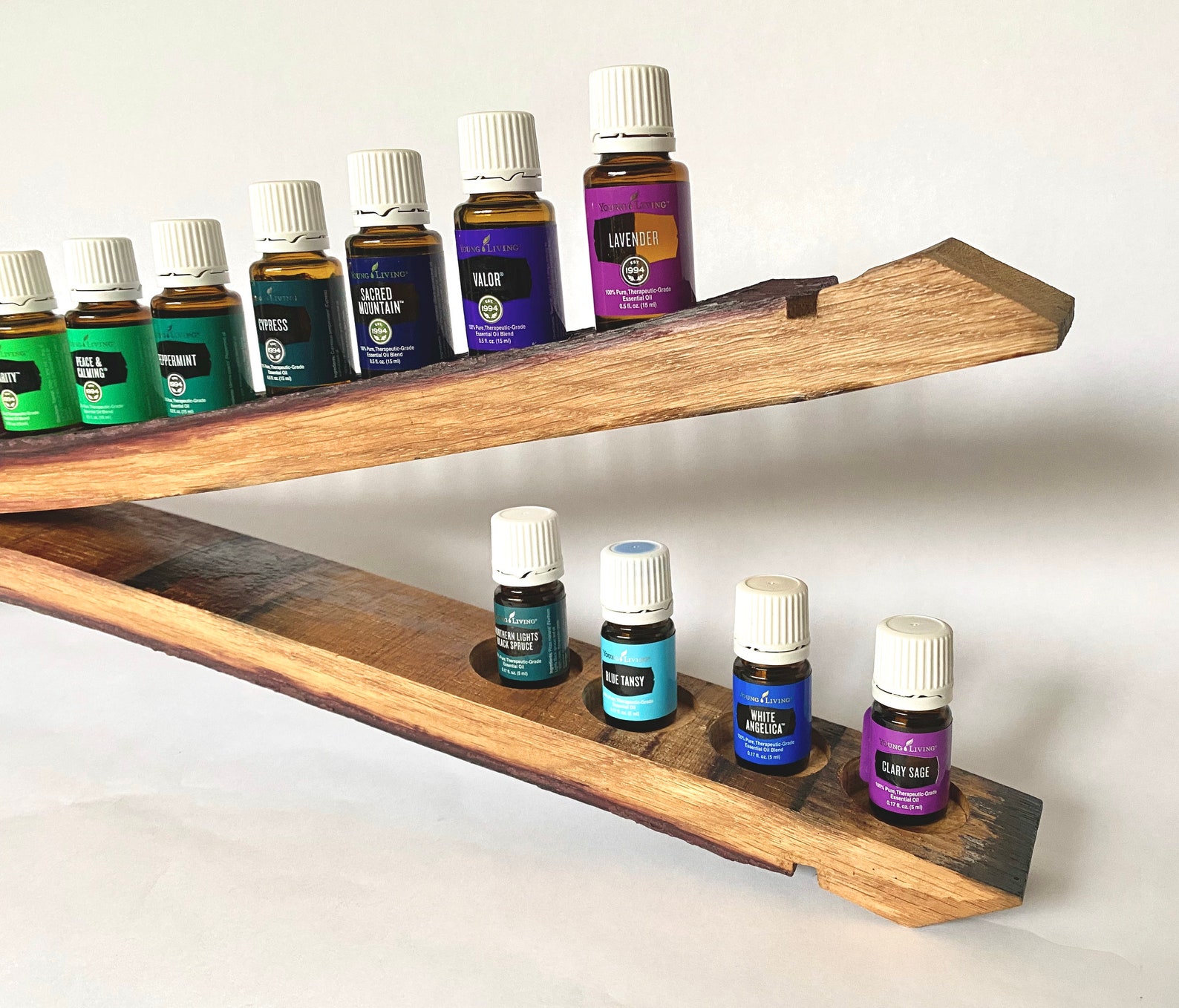 Wine Barrel Essential Oil Bottle Rack - Double - Etsy