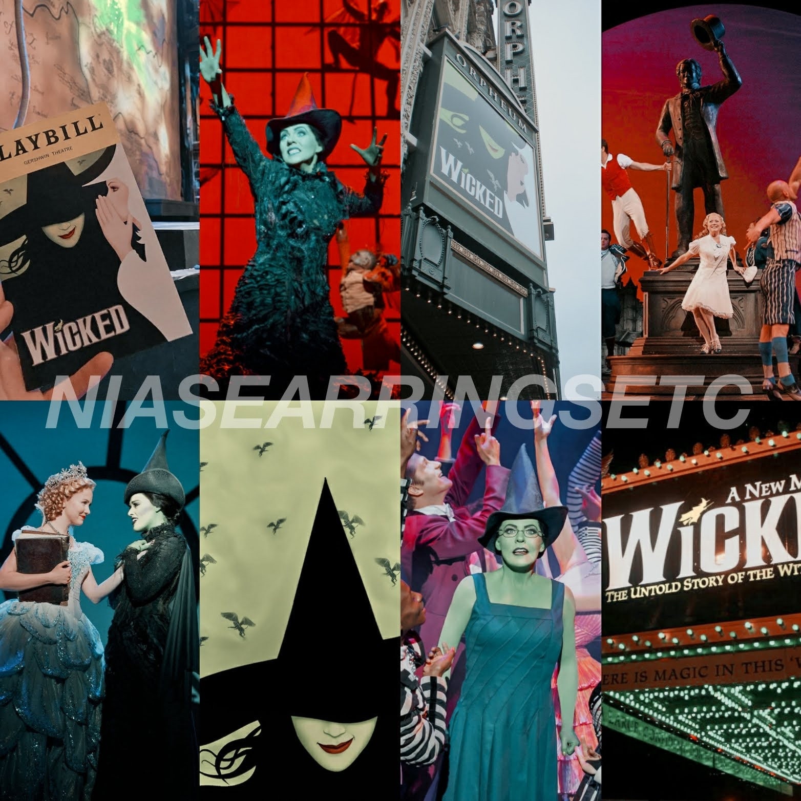 Wicked Broadway Gershwin Theatre Aesthetic Wall Collage Kit, Photos ...