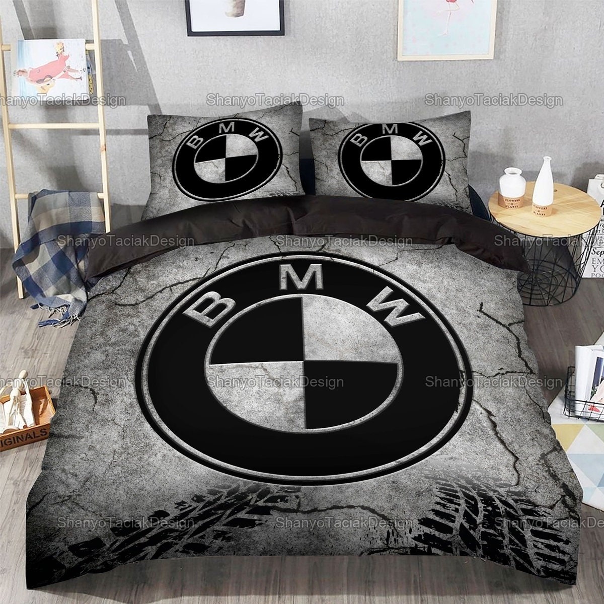 BMW Bedding Set And Pillowcase BMW Bedding BMW Gift Car | Etsy