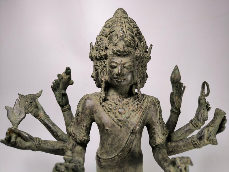 Antique Brahma Statue, 8 Armed Brahma God, Brahma Half Body, Hindu God ...