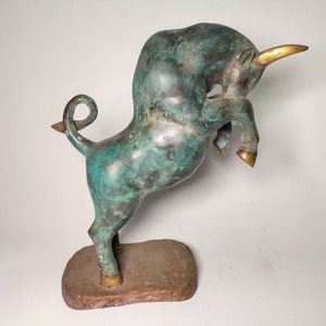 Antique Bull Statue, Big Bull, Bronze Bull Statue, Animal Figure ...