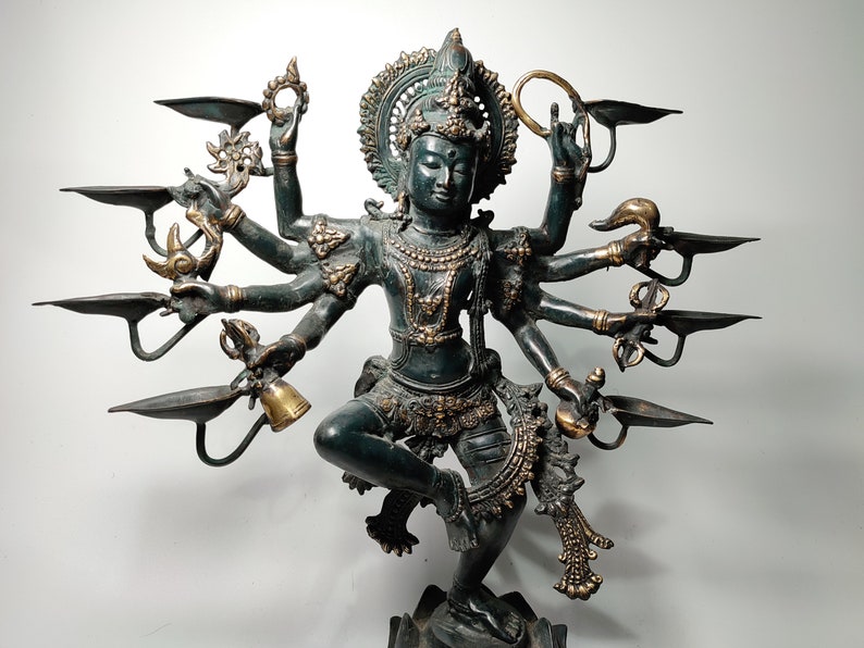 Bronze Shiva Statue, 8 Armed of Shiva, Shiva God Statue, Shiva Nataraja ...