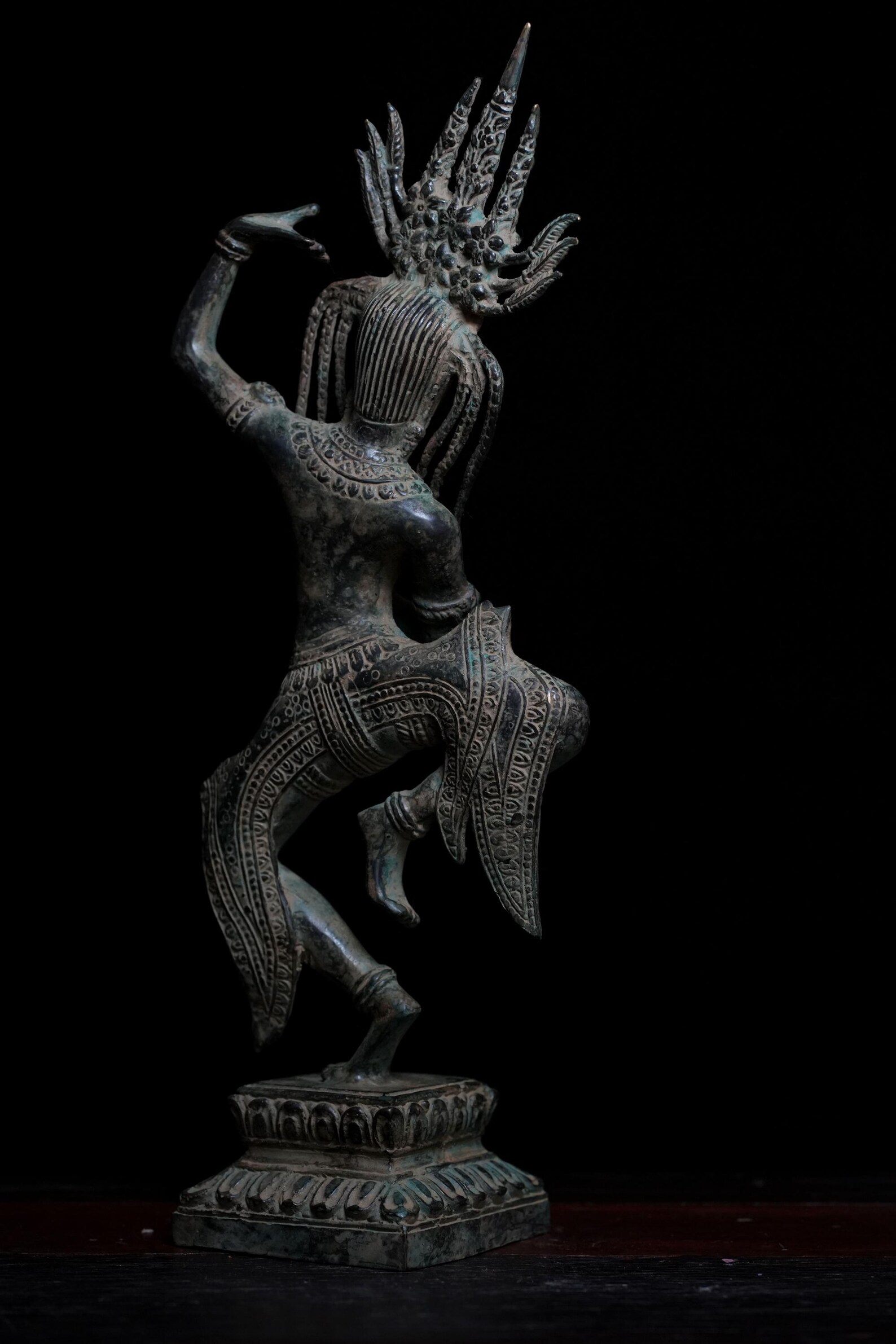 Bronze Dancing Apsara Statue: Antique Khmer Style, Tibetan Buddhist ...