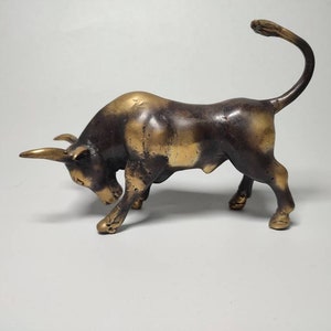 Bronze Bull Statue, Animal Figure, Zodiac Statue, Taurus, Wild Animal ...