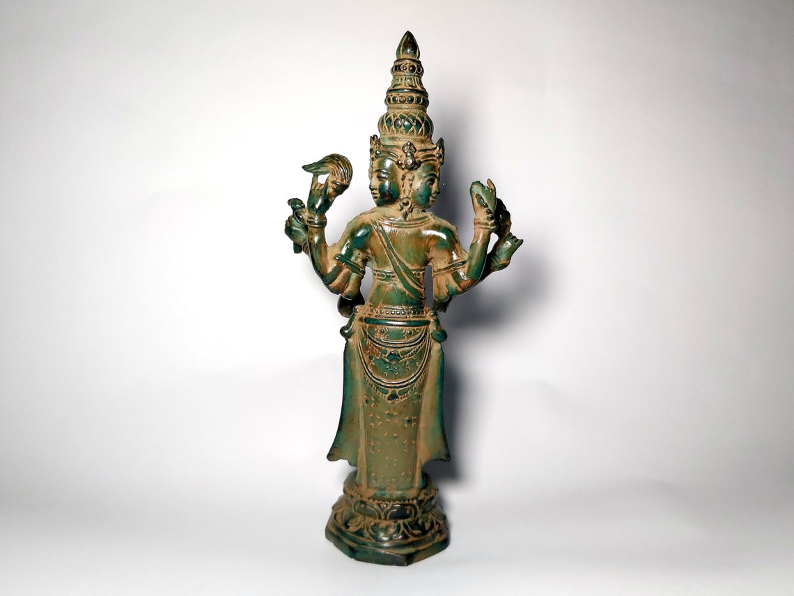 Bronze Tri Murti God Tri Murti Statue Brahma God Vishnu - Etsy