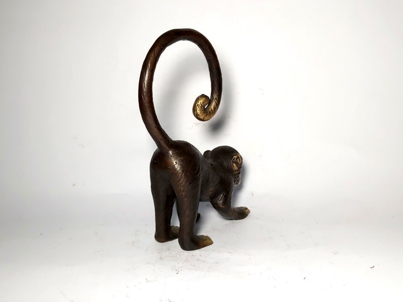 Bronze Monkey's Long Tail, Monkey Statue, Animal Figurine, Animal Lover ...
