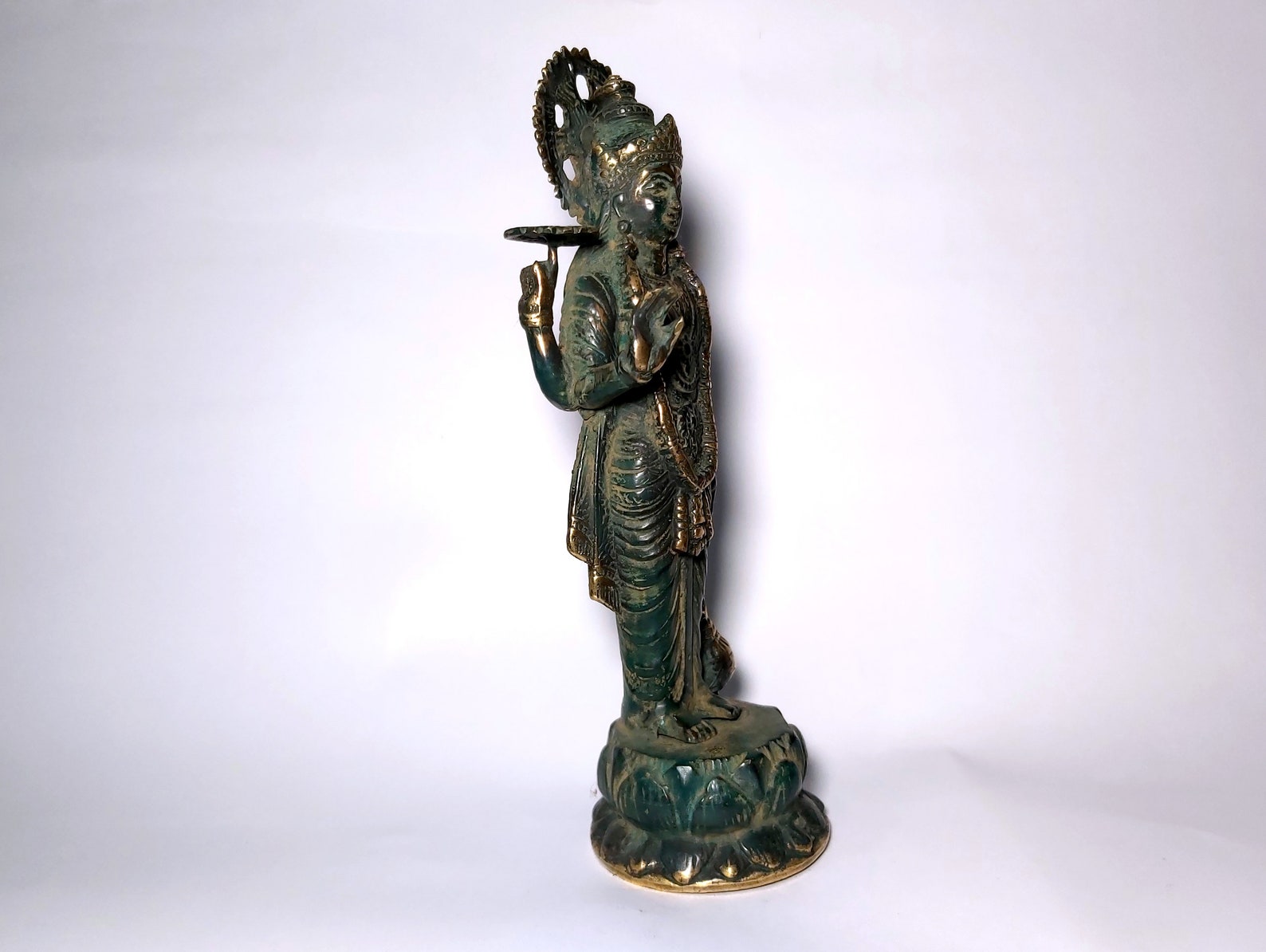 Bronze Vishnu God, Vishnu Four Arms Statue, Lord Vishnu, Bronze ...