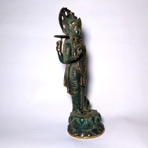Bronze Vishnu God, Vishnu Four Arms Statue, Lord Vishnu, Bronze ...