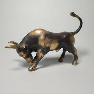 Bronze Bull Statue, Animal Figure, Zodiac Statue, Taurus, Wild Animal ...