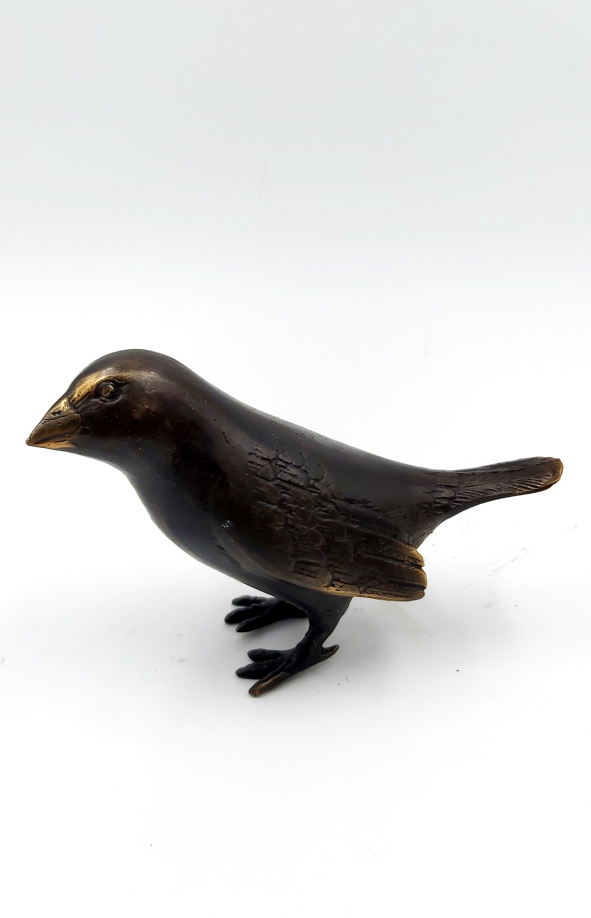Bronze Bird Sculpture, Bird Statue, Animal Figure, Animal Lover, Solid ...