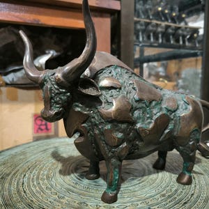 Antique Bull Statue, Big Bull, Abstract Bull, Bronze Bull Statue ...