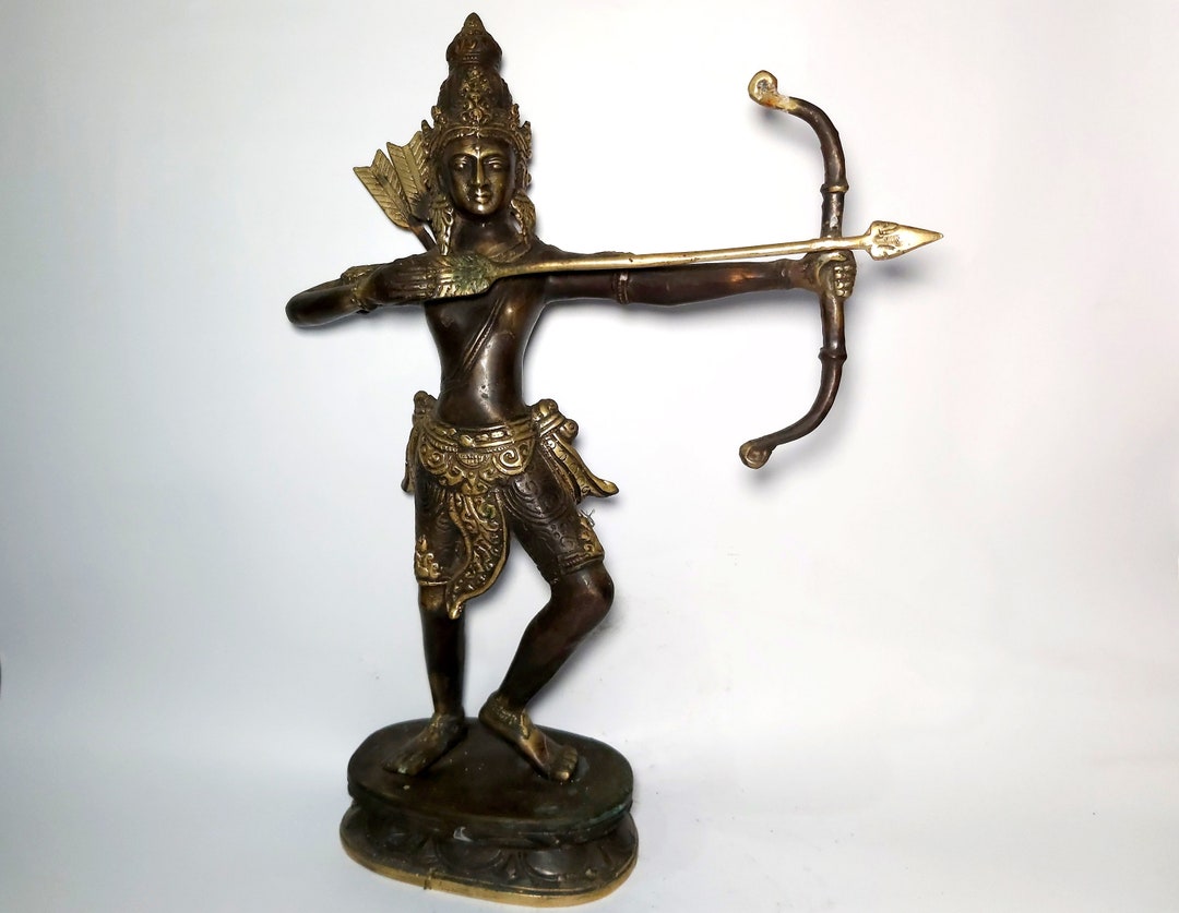 Bronze Arjuna Sculpture, Arjuna Statue, Epic Mahabharata, Archer Hero ...