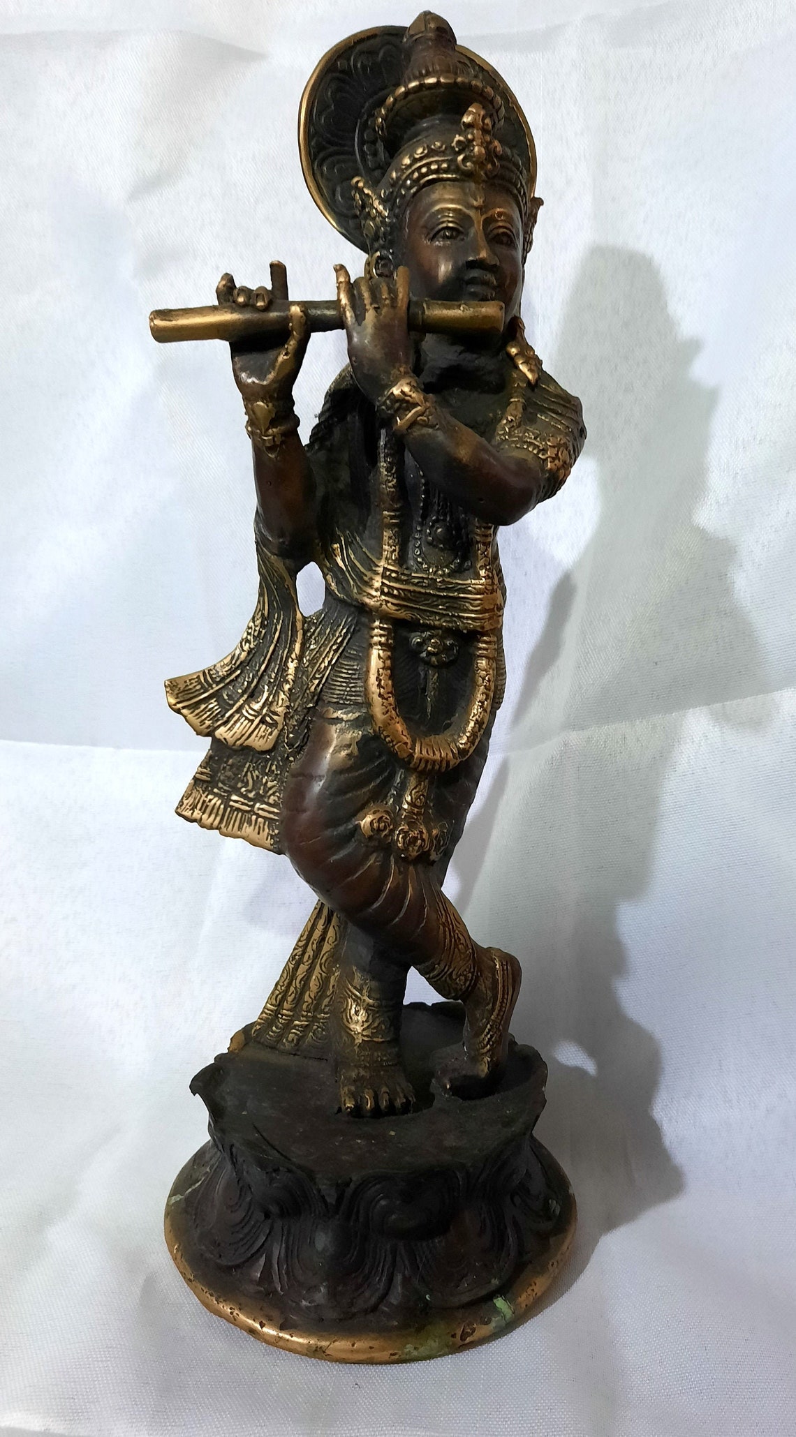 Krishna Bronze Statue Mahadev Epic Mahabharata Hindu God | Etsy