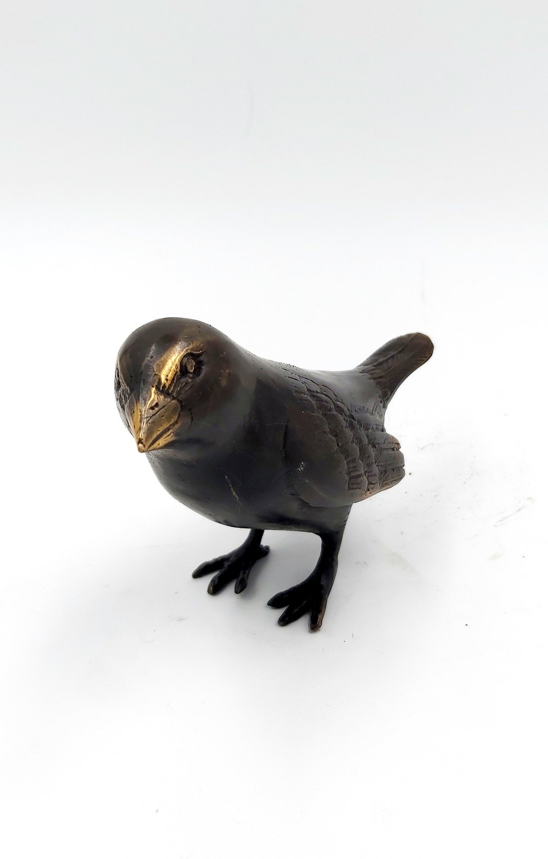 Bronze Bird Sculpture, Bird Statue, Animal Figure, Animal Lover, Solid ...