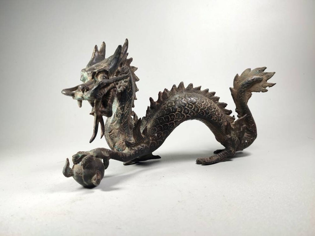 Bronze Dragon Statue, Dragon Figurine, Antique Dragon, Chinese Dragon ...