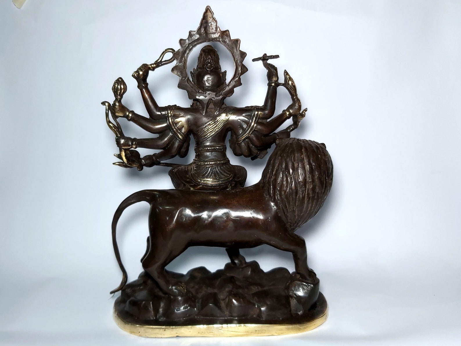 Shiva Siting on Lion, Ten Arm Shiva Statue, Lord Shiva Statue, Shiva ...