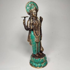 Bronze Vishnu God, Vishnu Four Arms Statue, Lord Vishnu, Bronze ...