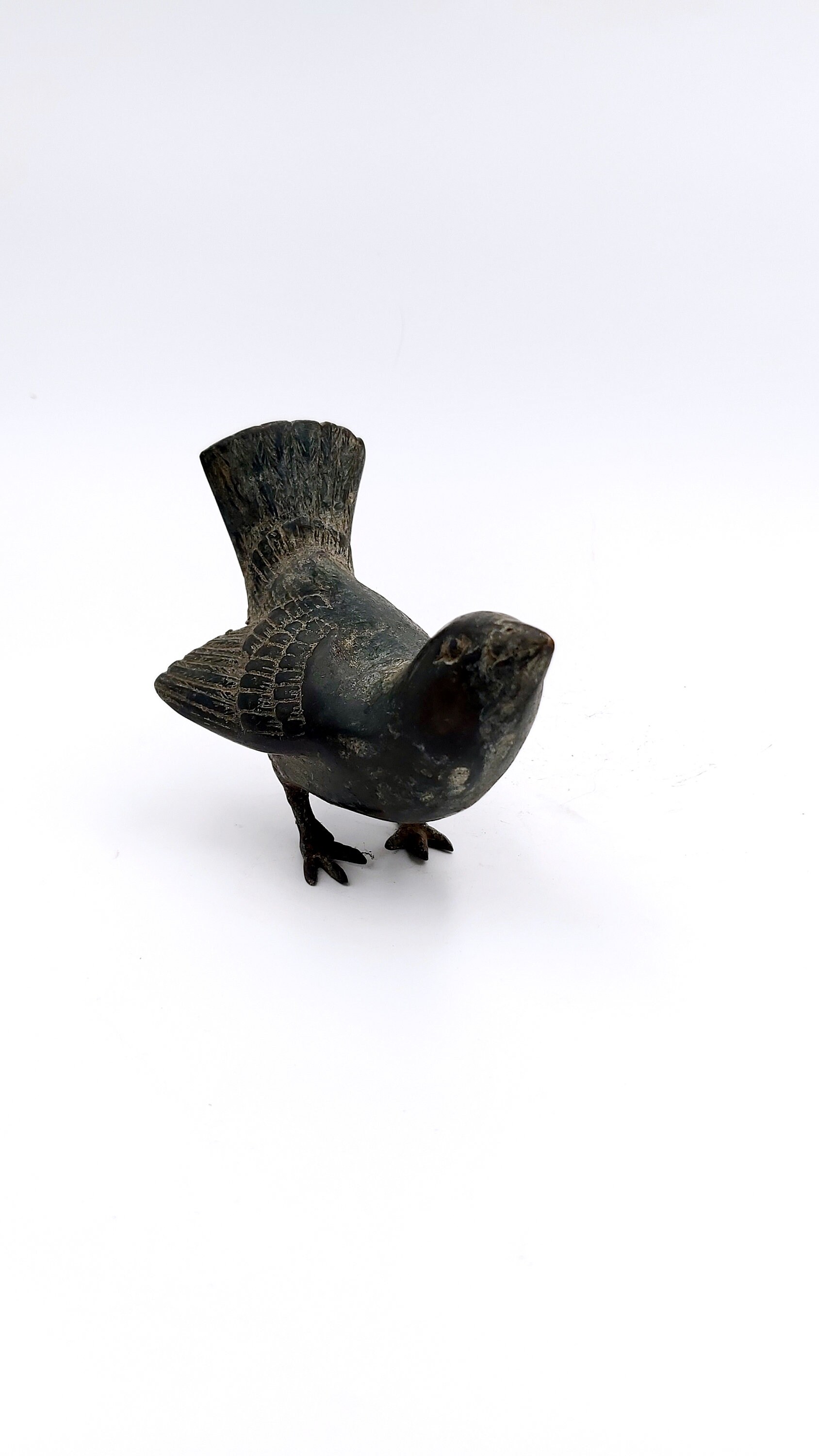 Bronze Bird Sculpture, Bird Statue, Animal Figure, Animal Lover, Solid ...