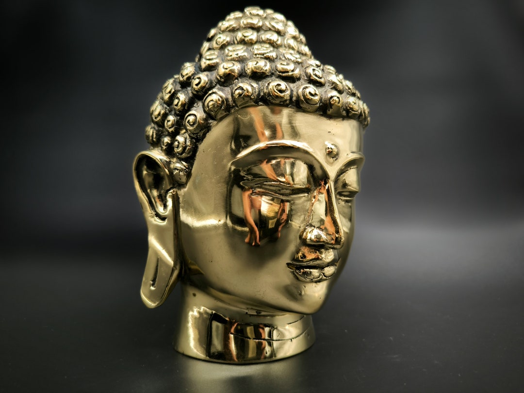 Bronze Buddha Head, Gold Buddha Head, Buddha Head Sculpture, Buddha ...