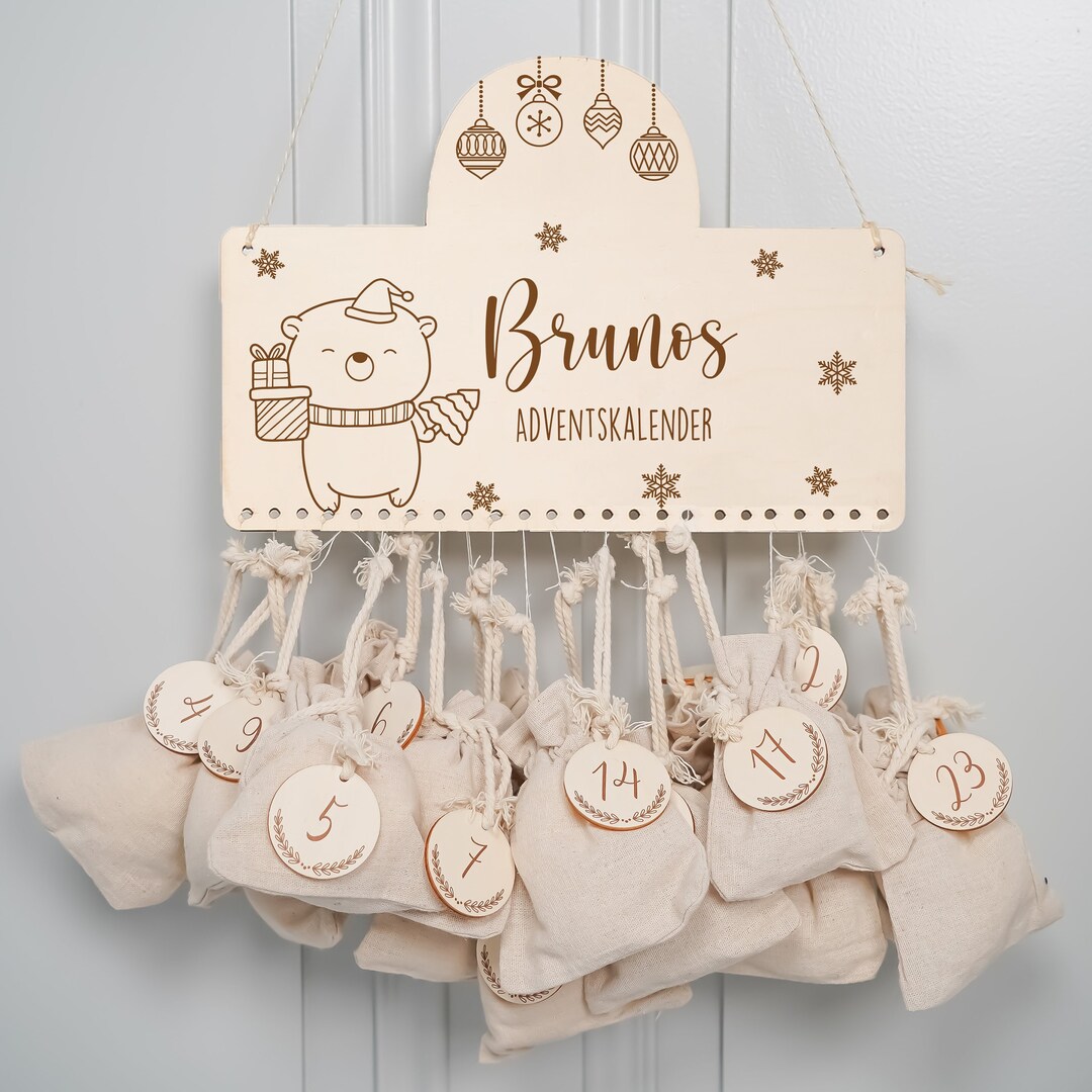 Personalized Advent Calendar With Name, Christmas, Wooden Advent ...