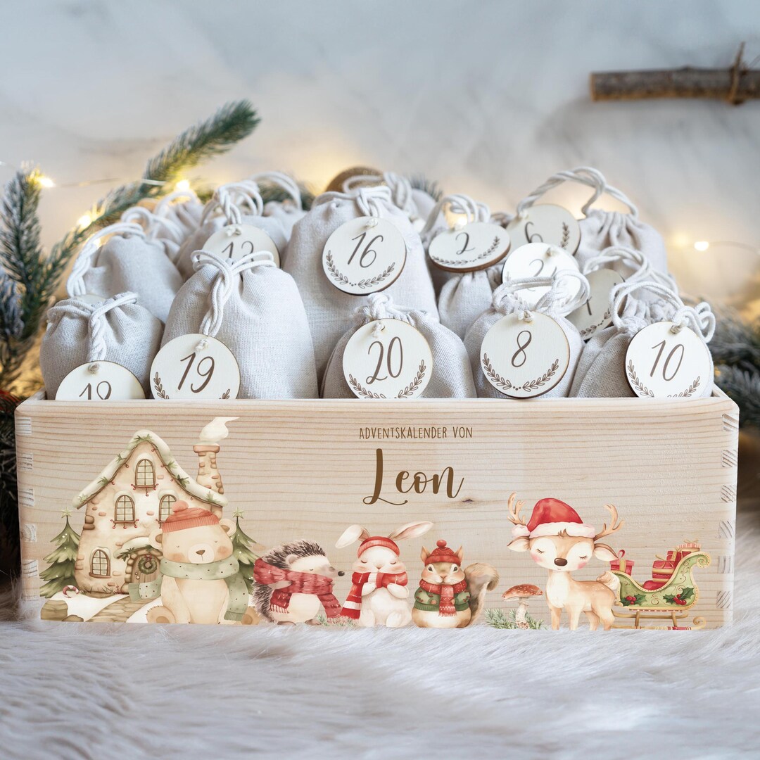 Personalized Advent Calendar With Name, Christmas, Wooden Advent ...