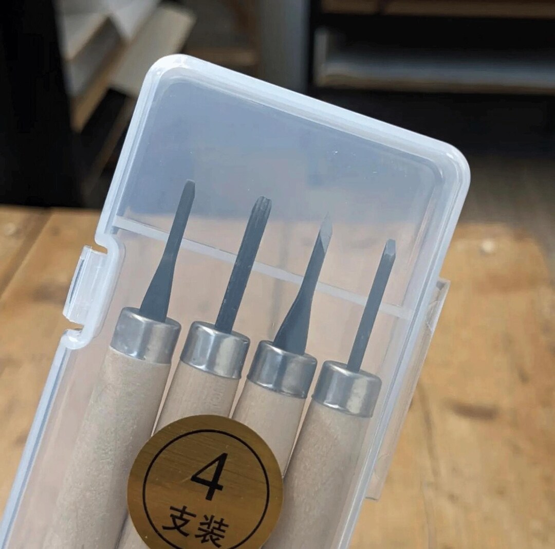 Micro Linocut Tool Set, Fine Line Woodcut Carving, 4 Piece - Etsy