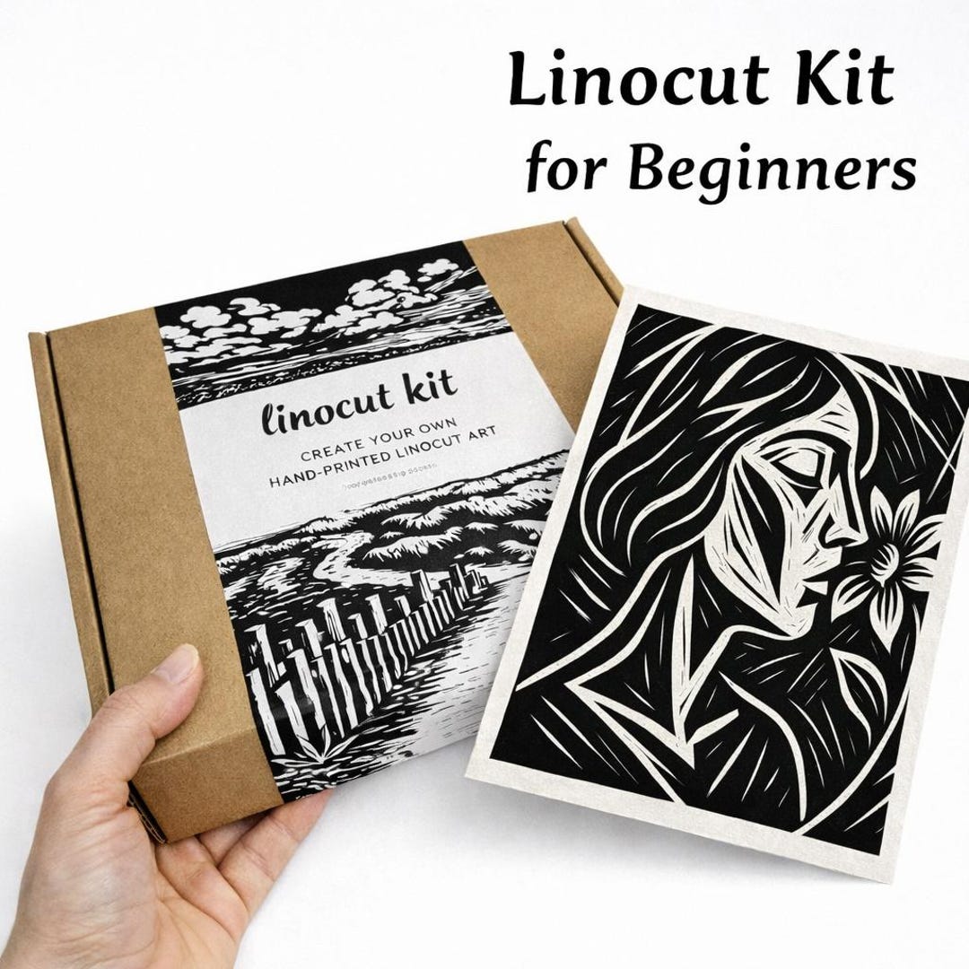 Linocut Printmaking Kit – Beginner Friendly Block Printing Kit With ...