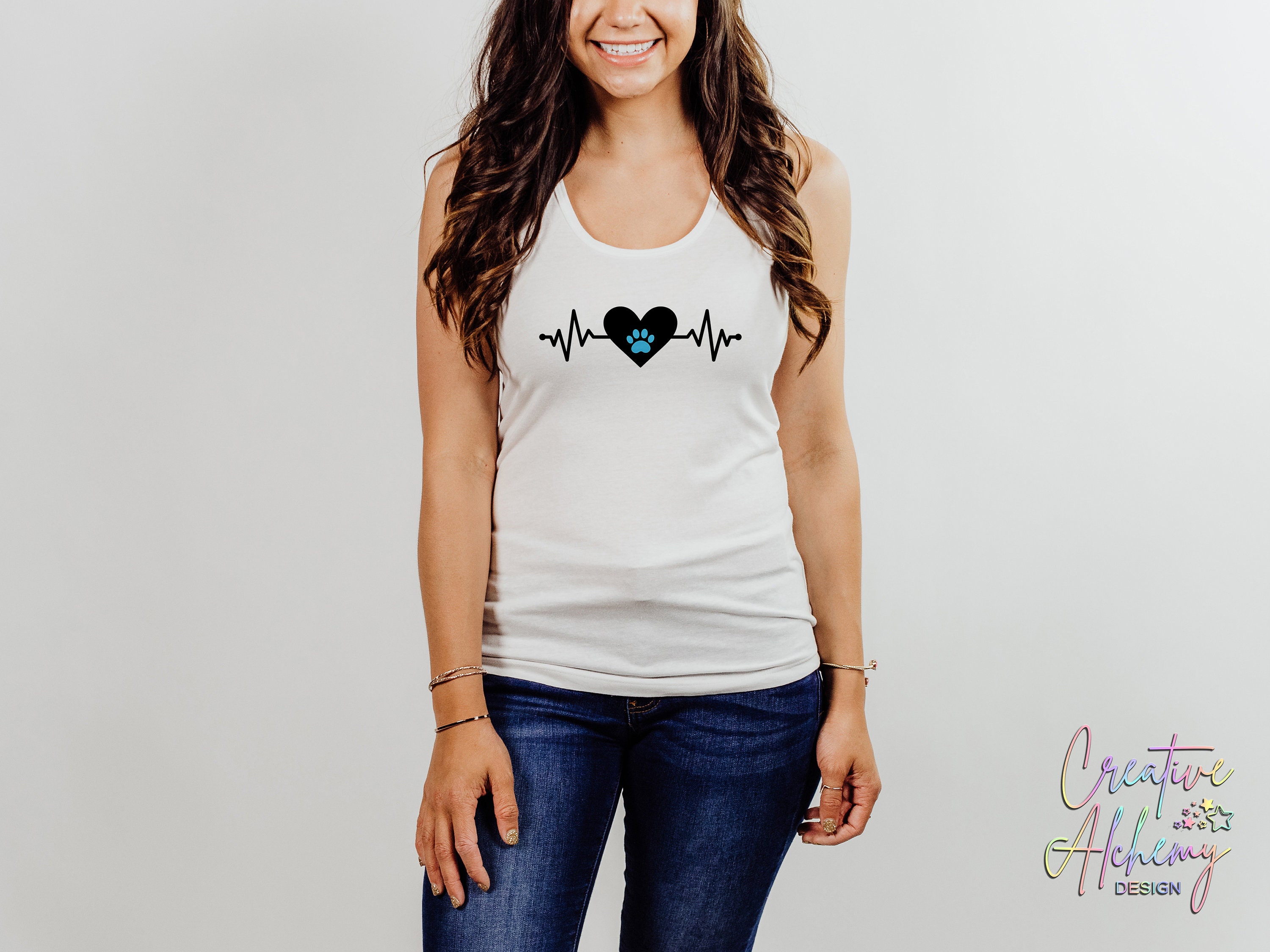 Heart Paw Lifeline SVG Cut File Silhouette Cut File Cricut Cut File Pet ...